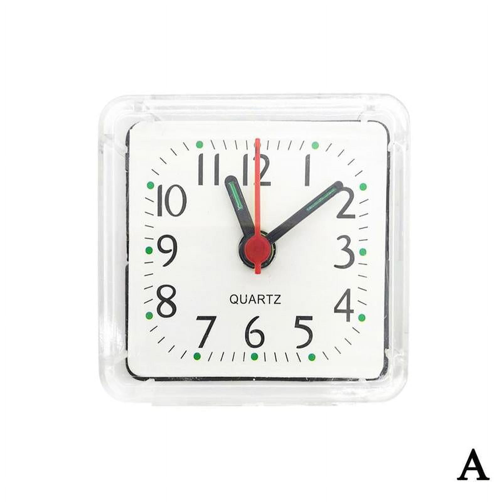 Dongzhur Small Alarm Clocks Travel Office Square Quartz Alarm Clocks ...