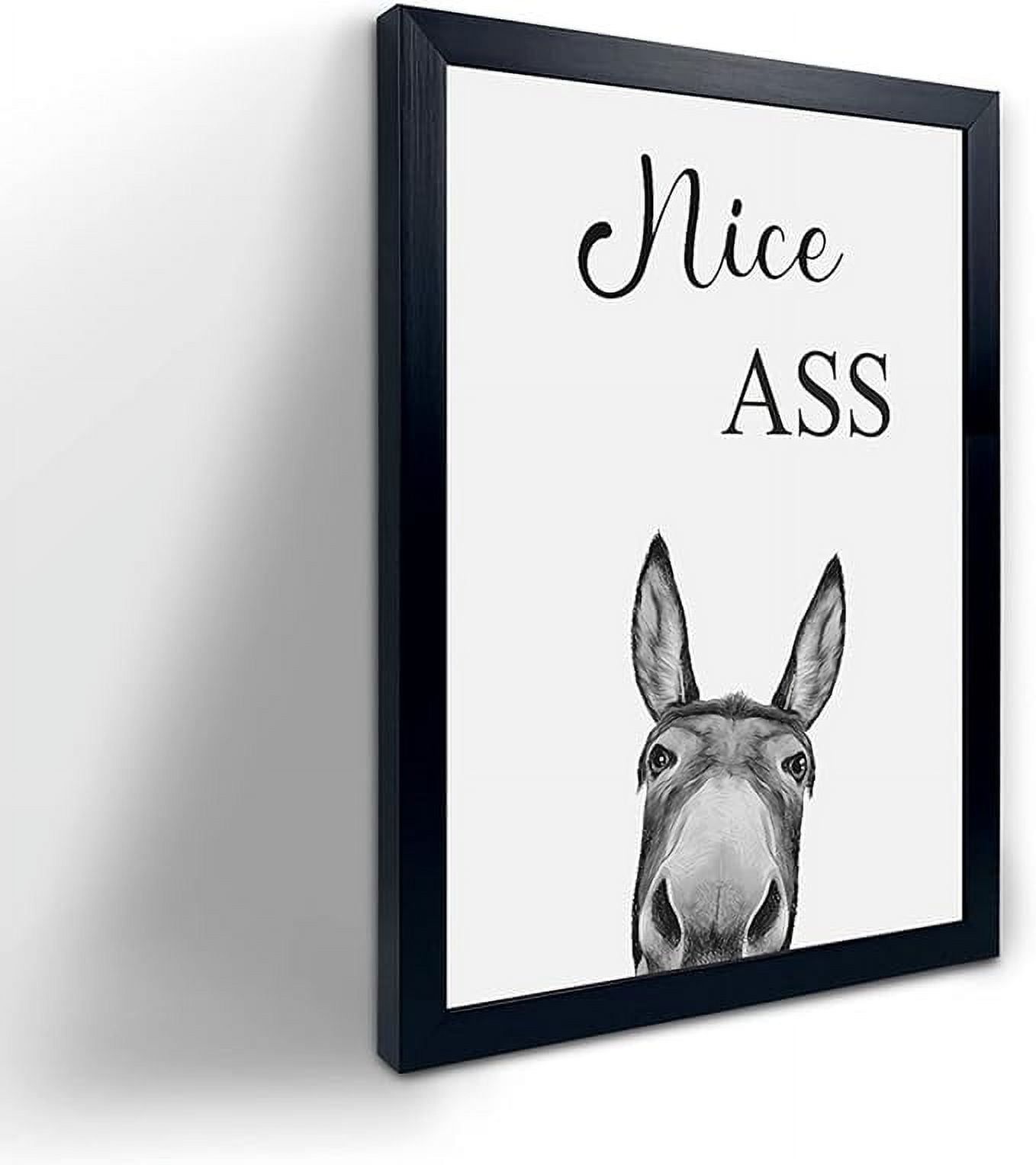 Donkey Animal Prints Toilet Room Decor,Nice Ass Quotes Bathroom Sign ...