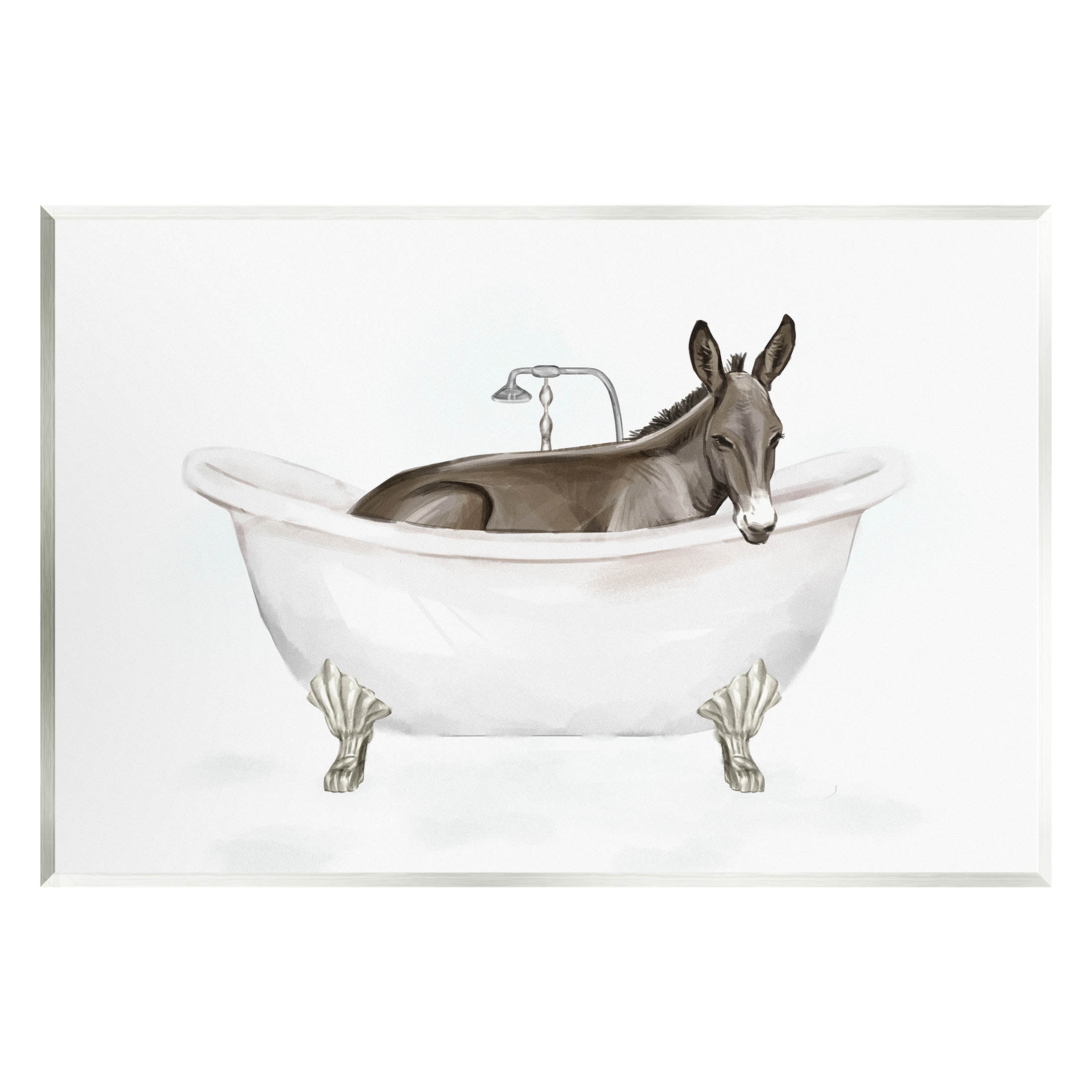 Ziwei Li Donkey Tub Art Print - Animal Graphic Wall Plaque - Walmart.com