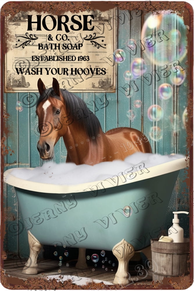 Donkey Bathroom Wall Decor Metal Tin Sign For Home Bath Decorations ...