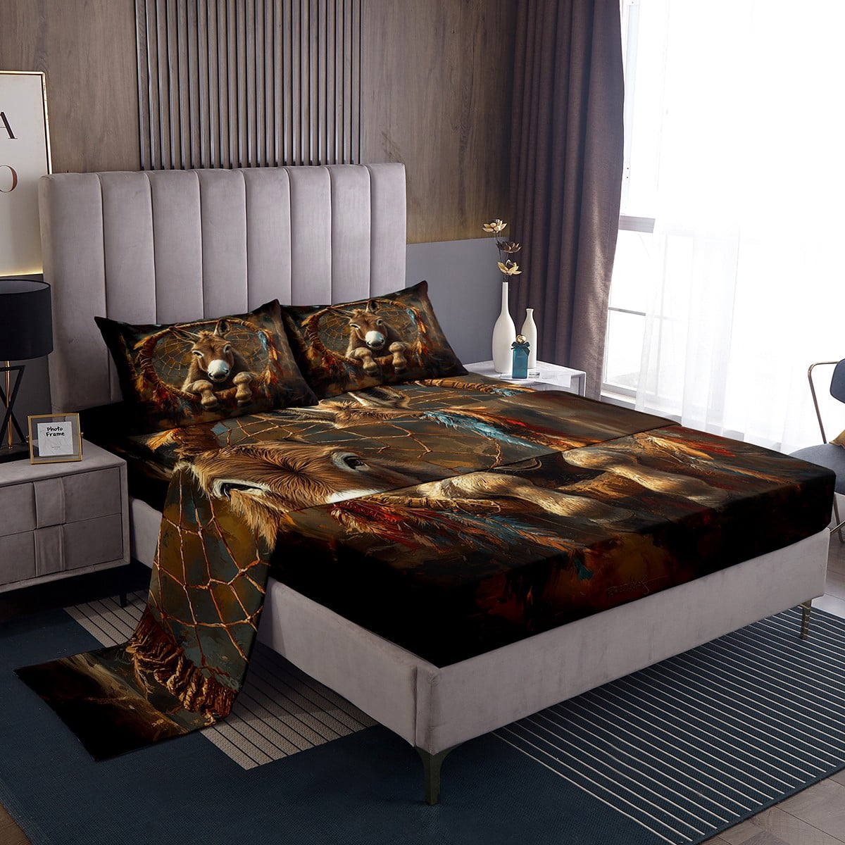 Donkey Bed Sheets Set Dream Catchers Sheets,Boho Feather Sheet Set ...
