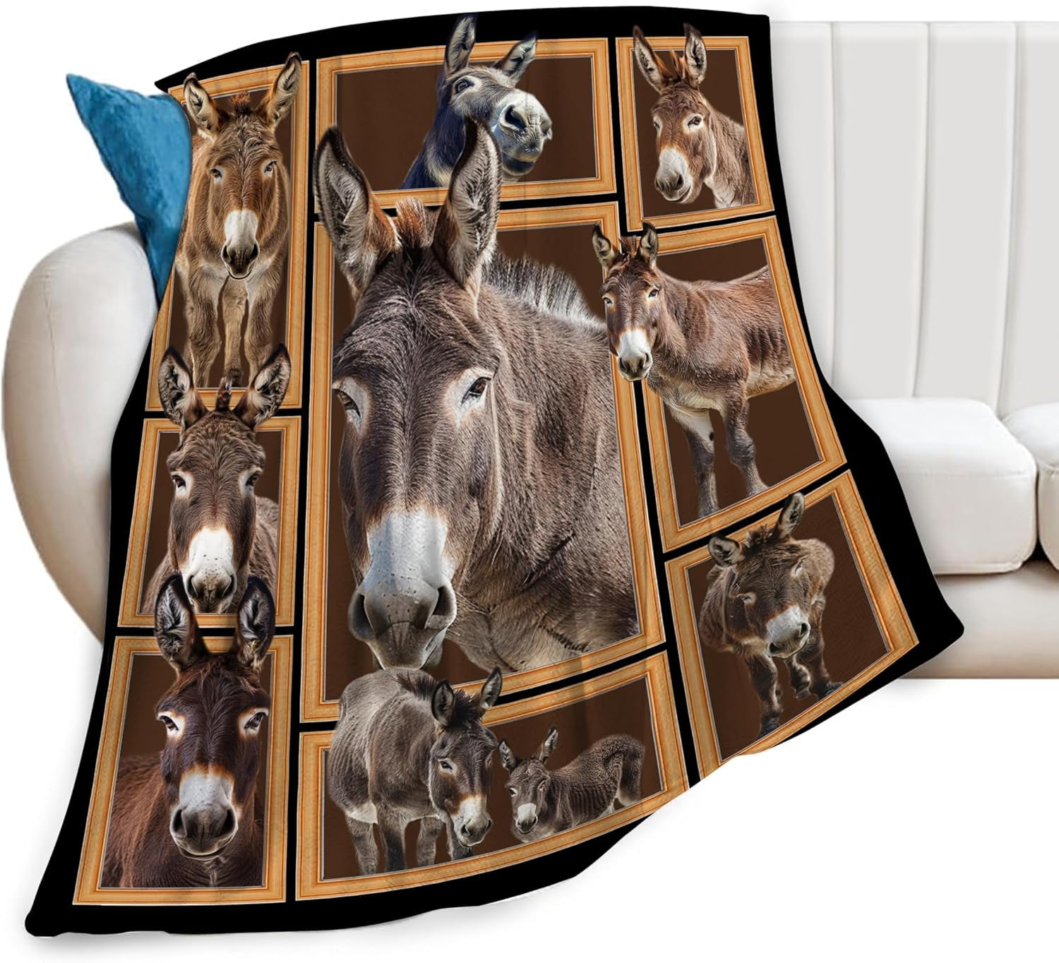 Donkey Blanket - Funny Cozy Flannel Soft Warm Plush Lightweight Bedding ...