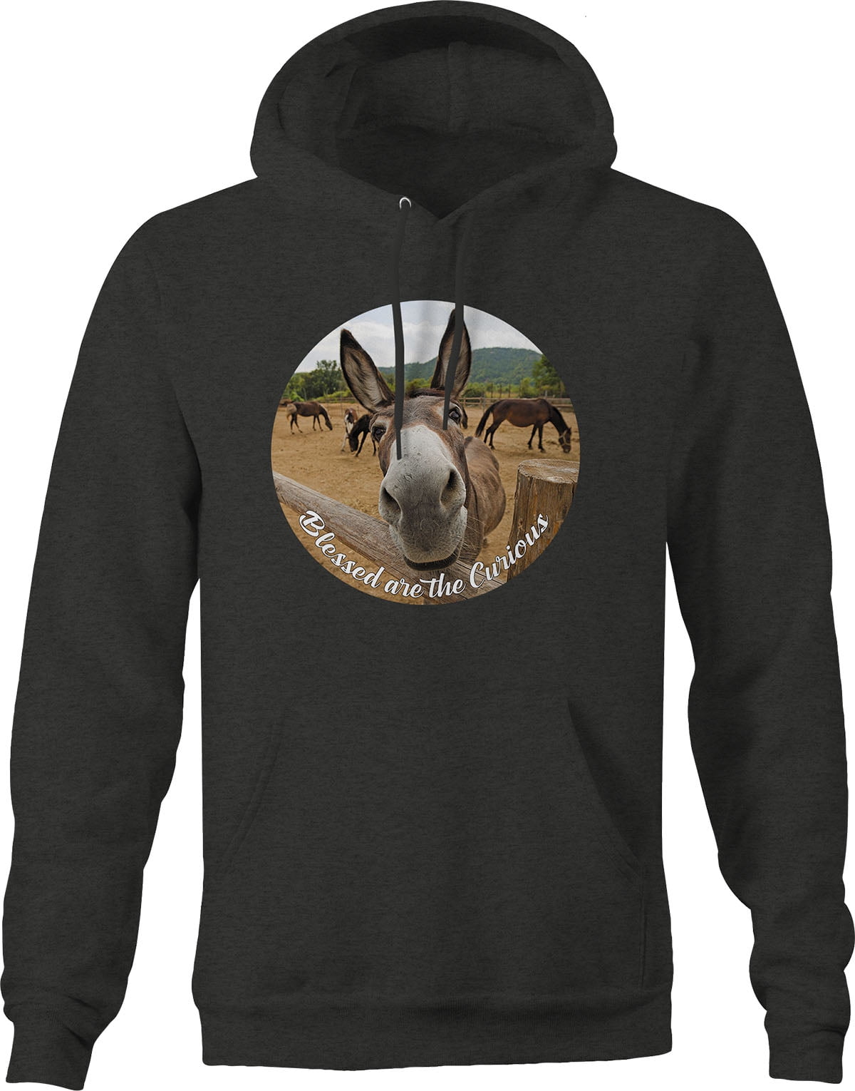Donkey Blessed Are The Curious Sweatshirt for Men Small Dark Gray ...