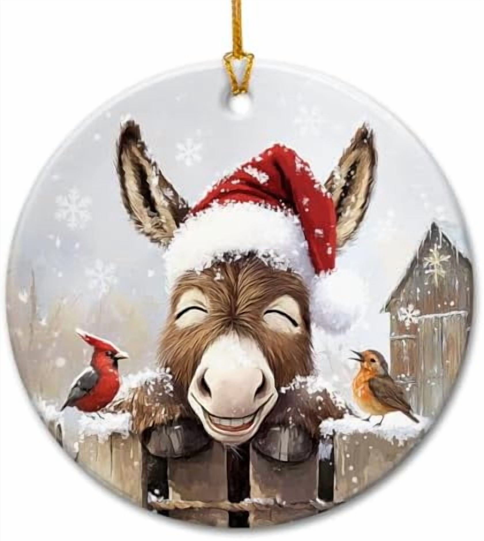 Donkey Christmas Ornament 2025, Farm Animal Christmas Ornaments - Funny ...