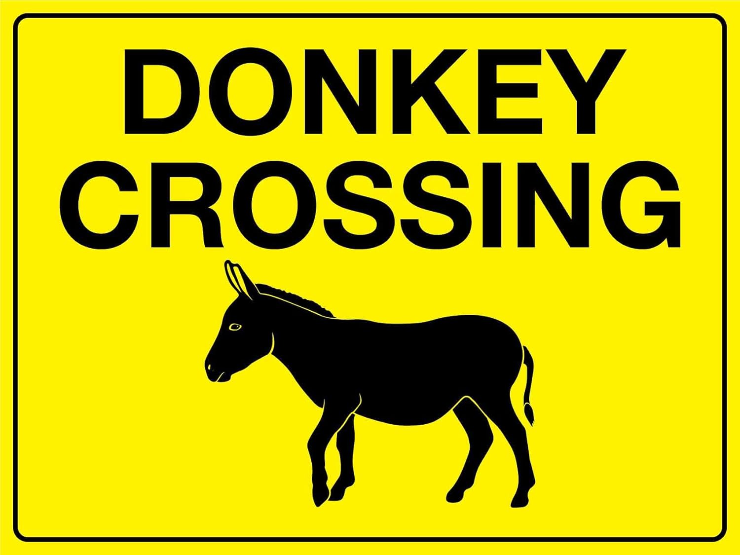 Donkey Crossing Sign Animal Signs 12 X 16 Inch Metal Tin Sign Warning ...