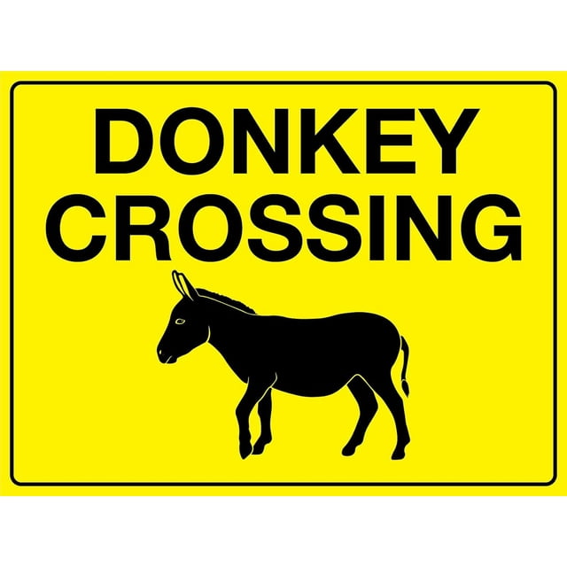 Donkey Crossing Sign Animal Signs 12 X 16 Inch Metal Tin Sign Warning ...