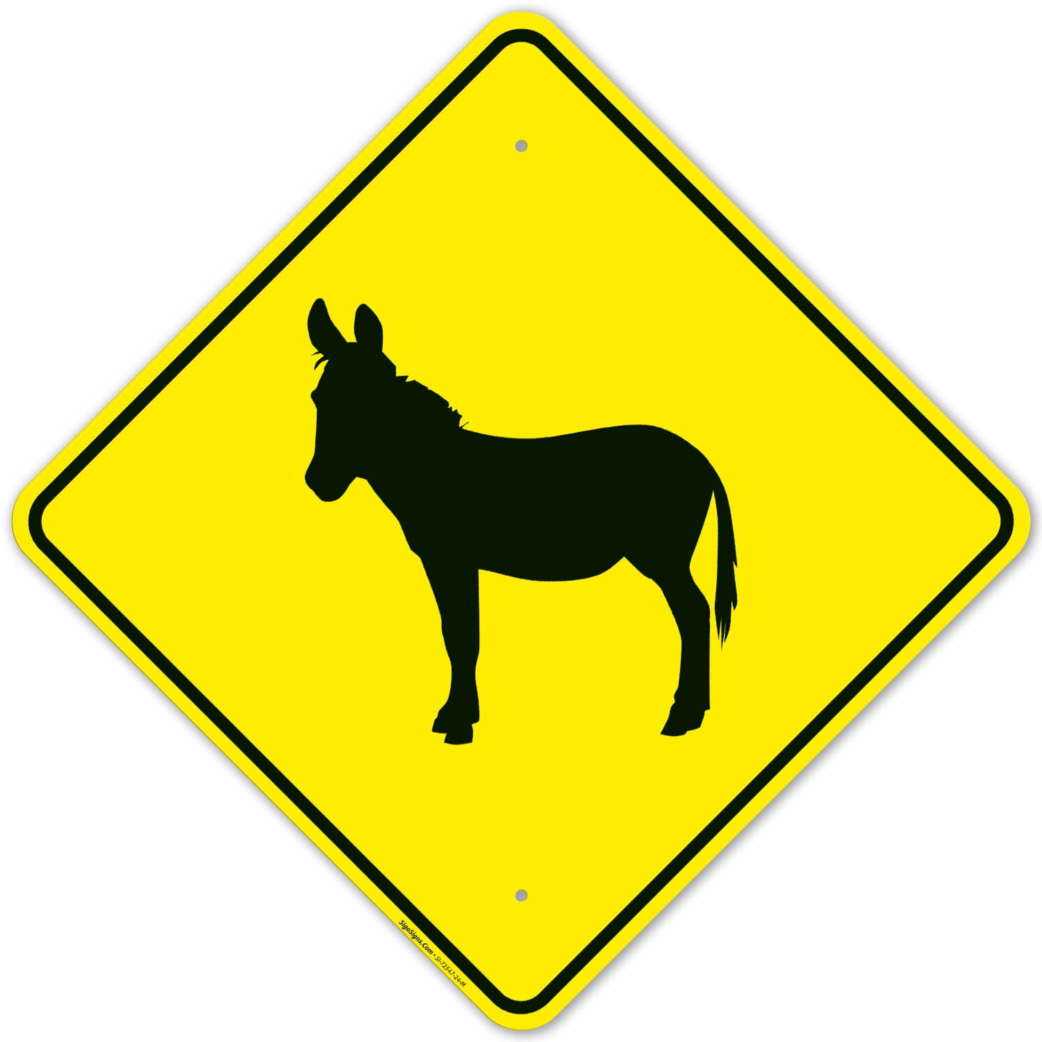 Donkey Crossing with Graphic Sign, 24x24 Inches, Rust Free .063 ...