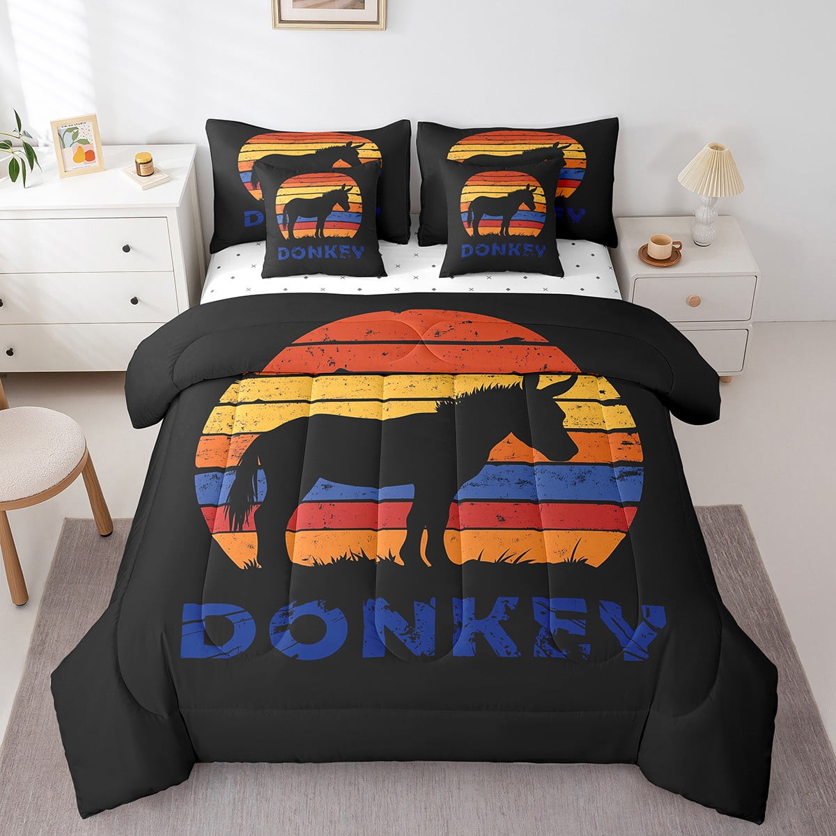 Donkey Full Bed In A Bag 7 Piece Farm Animal Comforter Set With Sheets ...