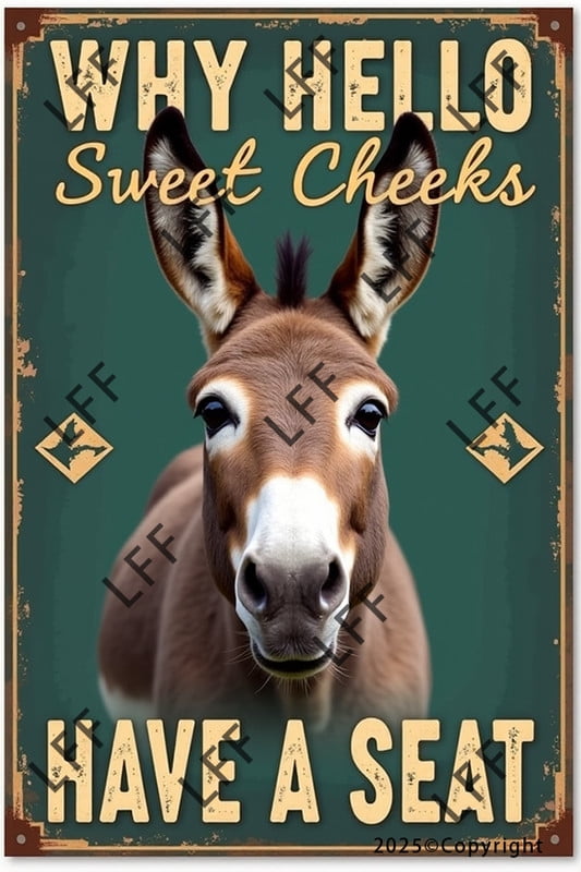 Donkey With A Green Background And The Words Why Hello Sweet Cheeks ...