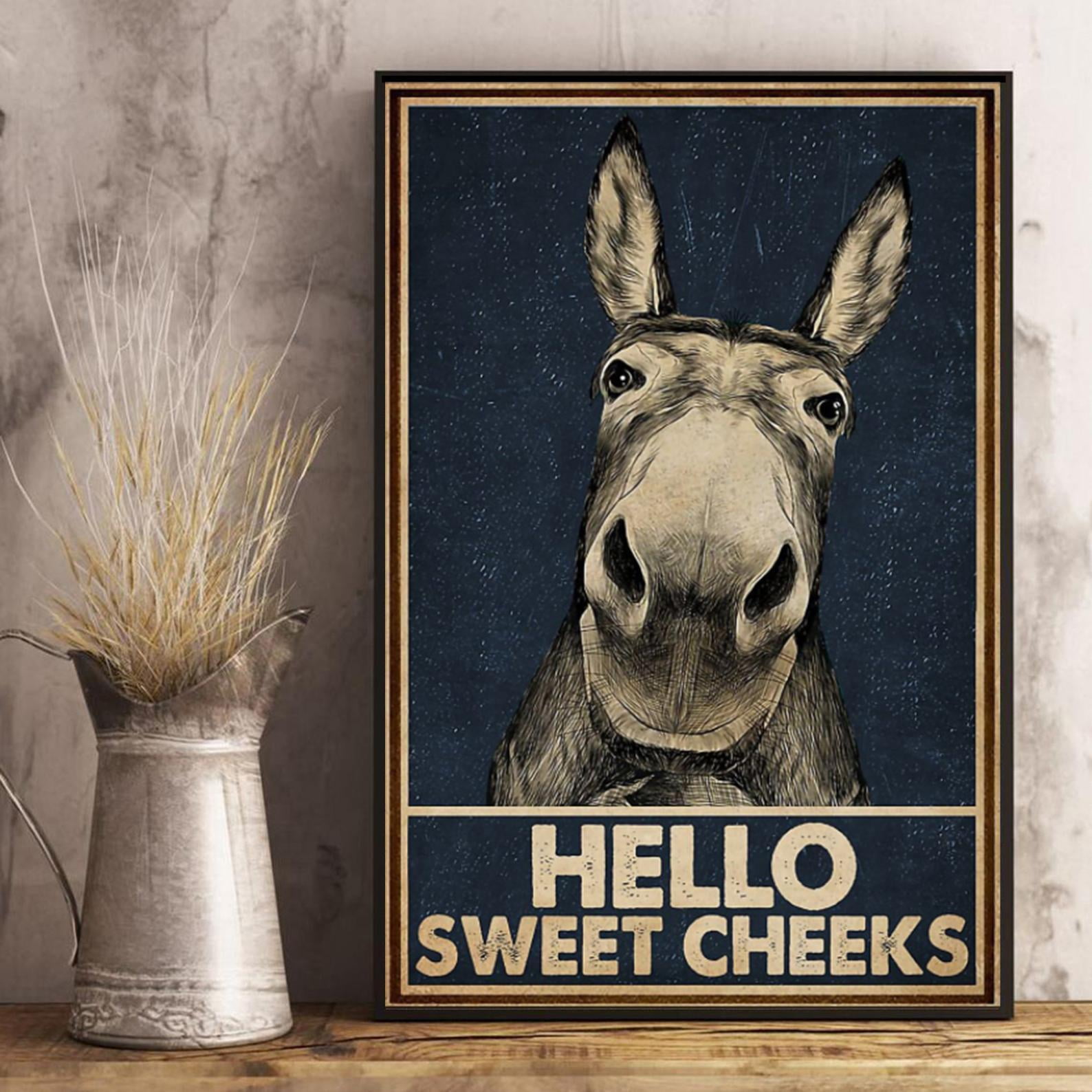 Donkey Hello Sweet Cheeks Donkey Funny Best Gifts Ever Satin Poster ...