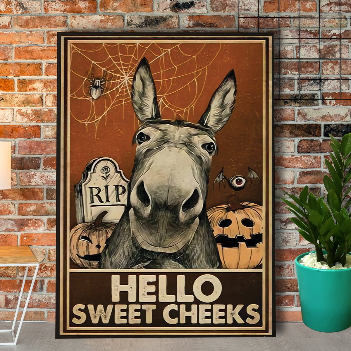 Donkey Hello Sweet Vheeks Halloween Poster No Frame Wrapped Canvas 16 x ...