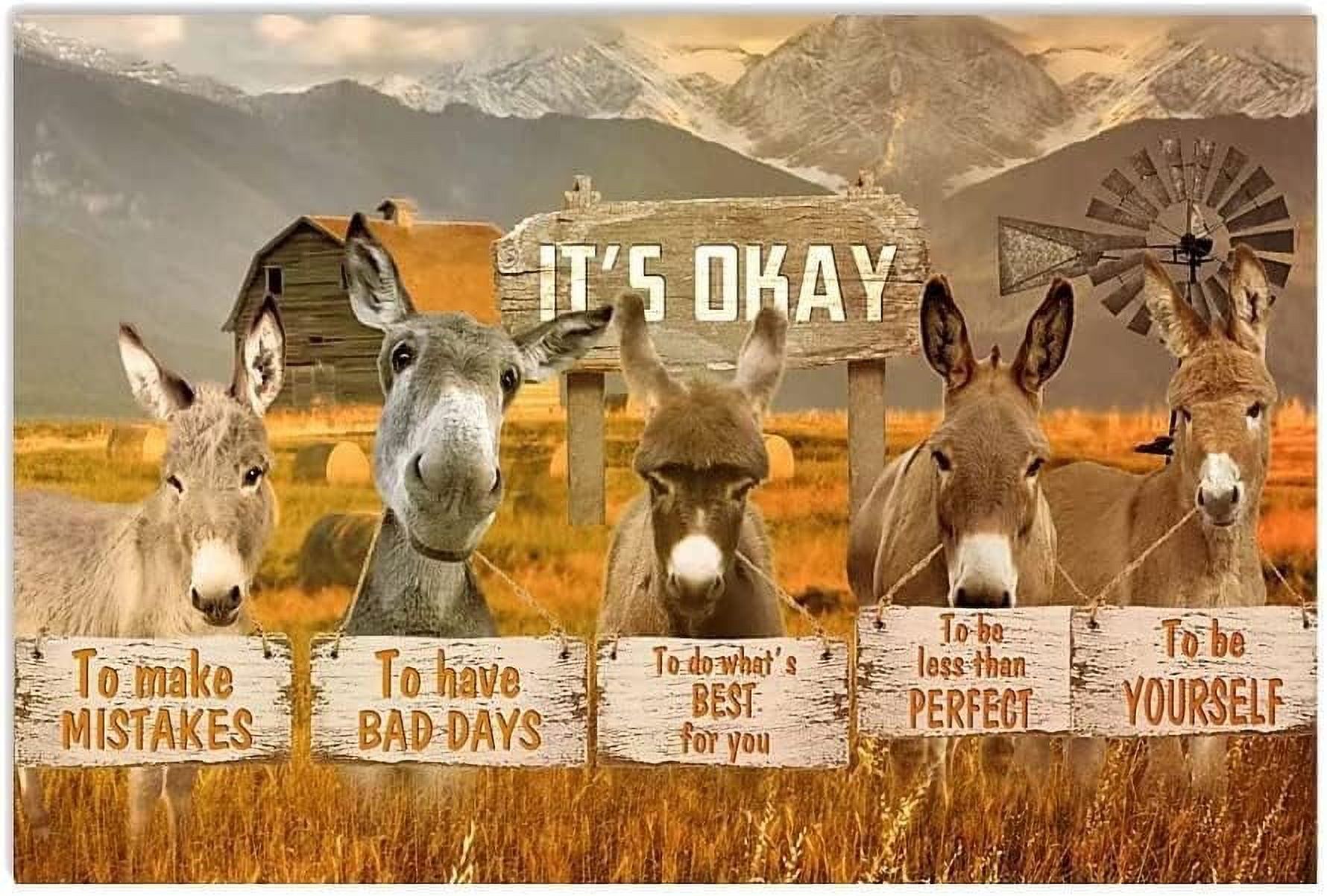 Donkey with Inspirational Quotes Jigsaw Puzzle 1000 Pieces for ...