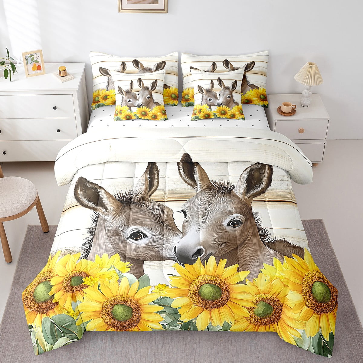 Donkey King Bed In A Bag Set With Sheets 7 Piece Rustic Farmhouse Style ...