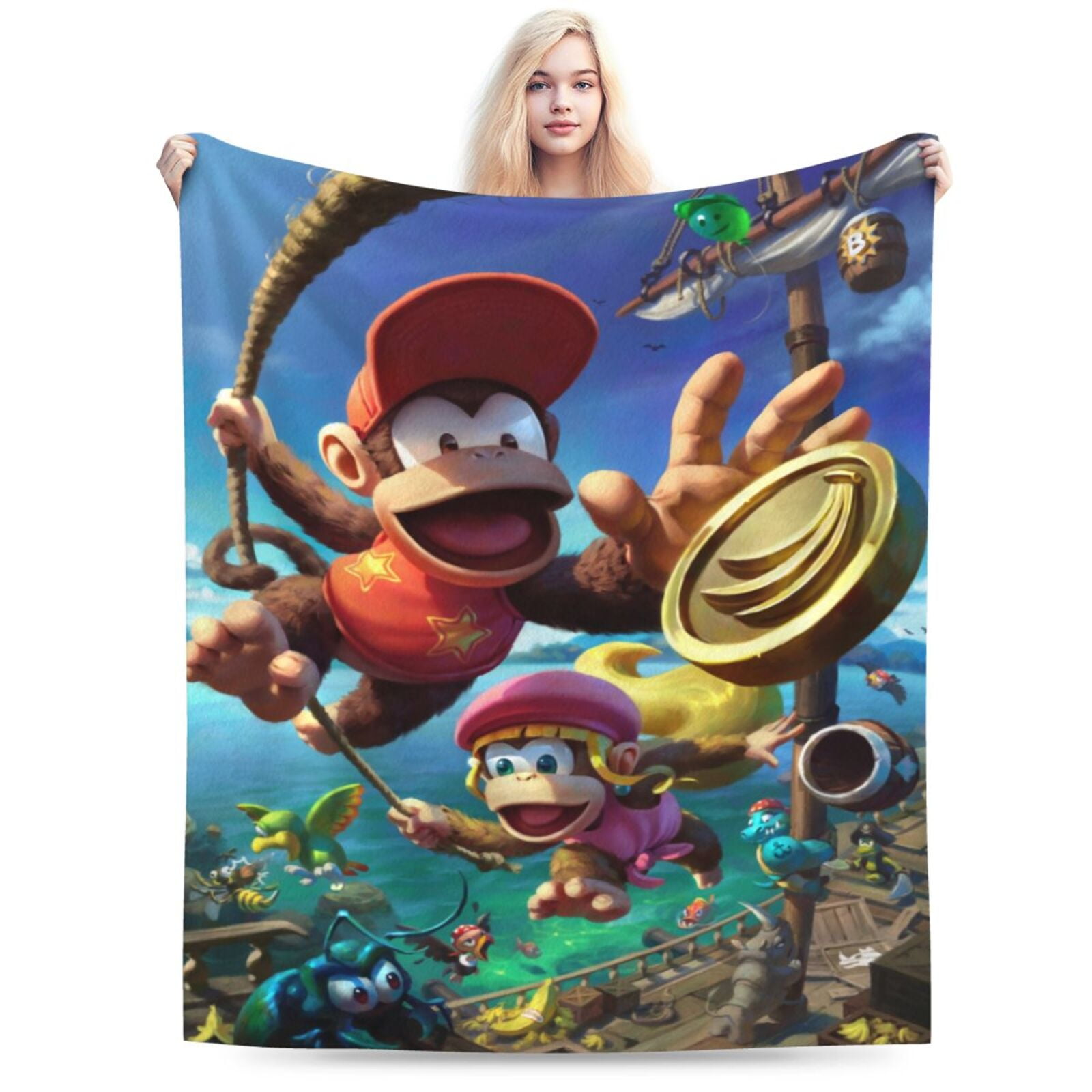 Donkey Kong Bed Blanket 3D Printed Throw Blanket Lightweight Super Soft ...