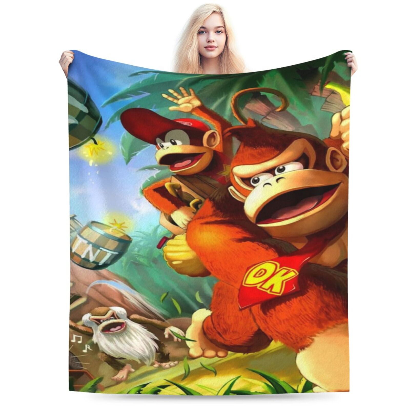 Donkey Kong Bed Blanket 3D Printed Throw Blanket Lightweight Super Soft ...