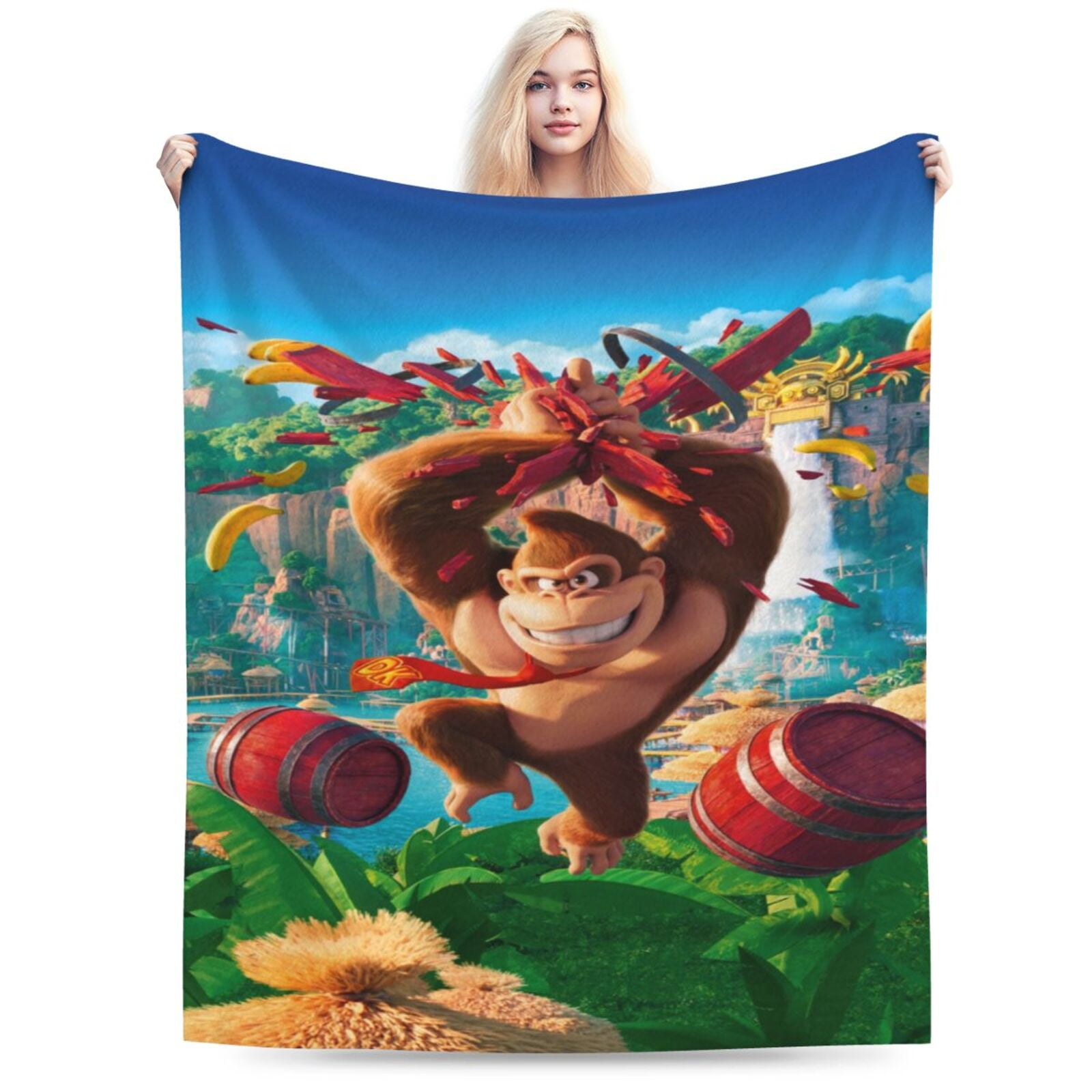 Donkey Kong Bed Blanket 3D Printed Throw Blanket Lightweight Super Soft ...
