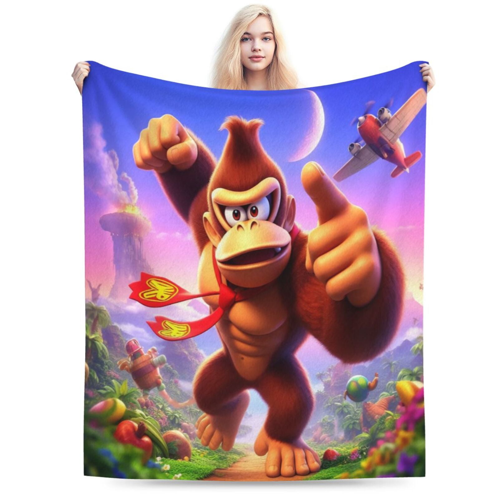 Donkey Kong Bed Blanket 3D Printed Throw Blanket Lightweight Super Soft ...