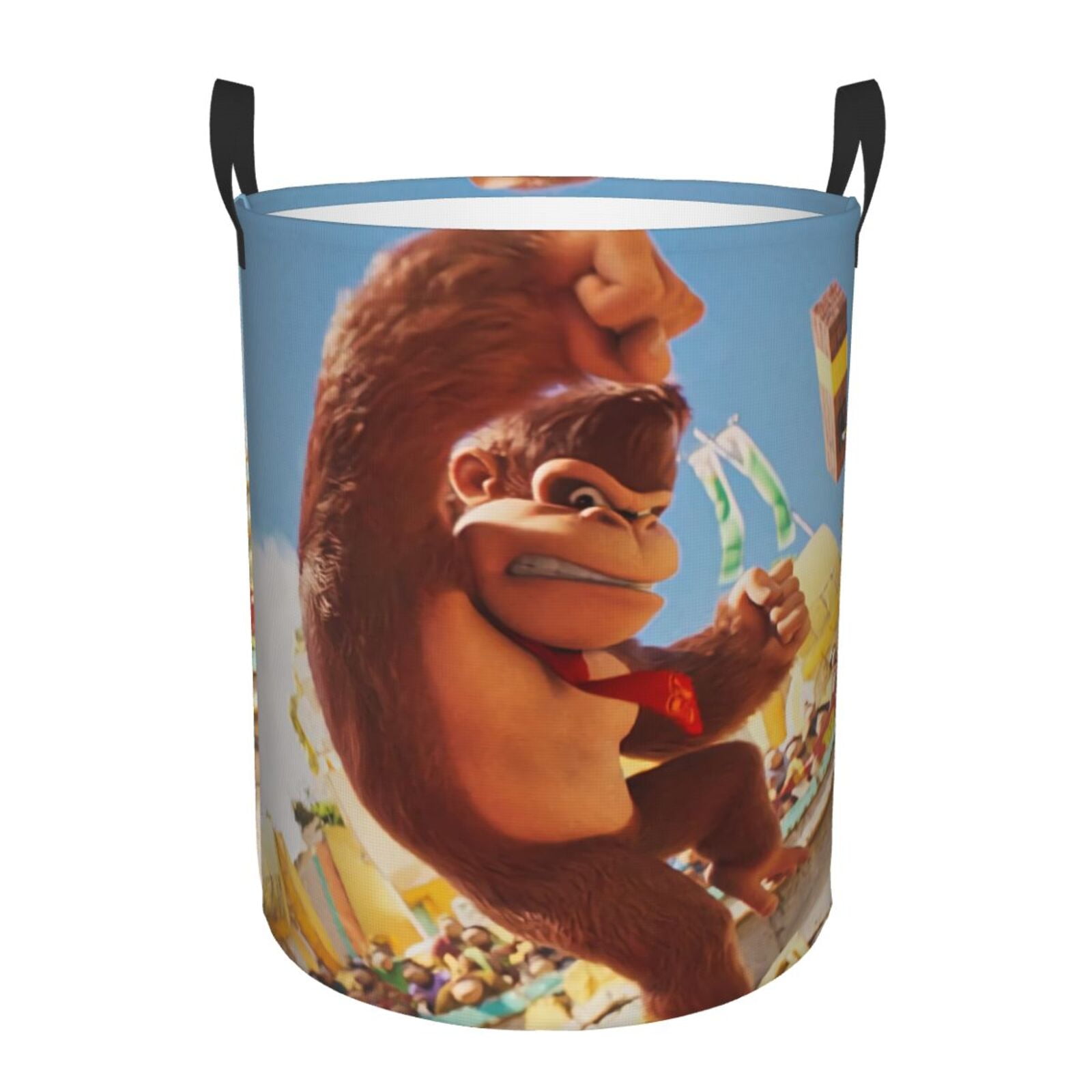 Donkey Kong Circular Waterproof Laundry Hamper with Handle, Dirty ...