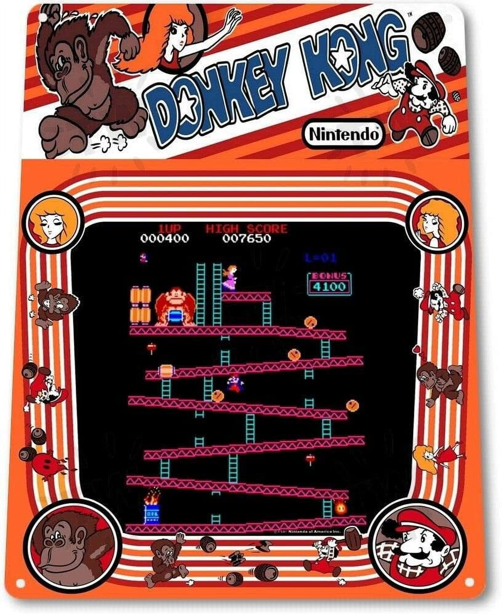Donkey Kong Classic Arcade Marquee Game Room Man Cave Wall Metal Tin ...