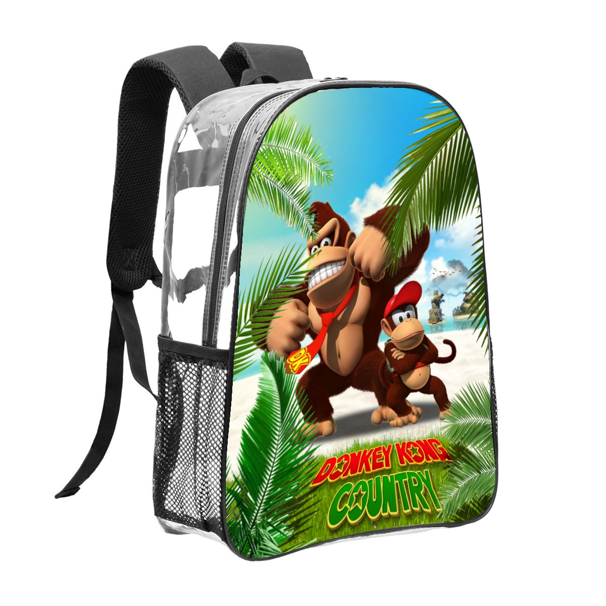 Donkey Kong Country Gift large transparent backpack ladies men's bags ...