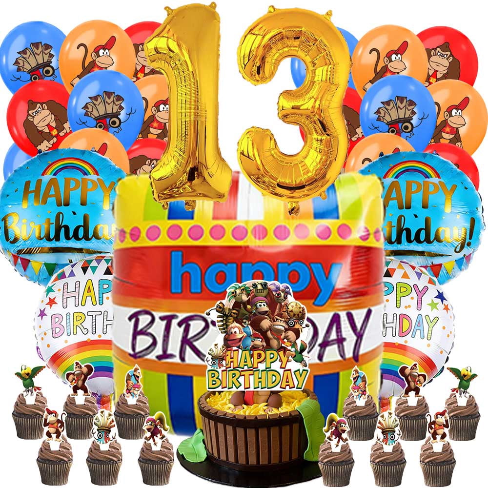 Donkey Kong Country Party Supplies 13th Decor Kit Balloons Birthday ...