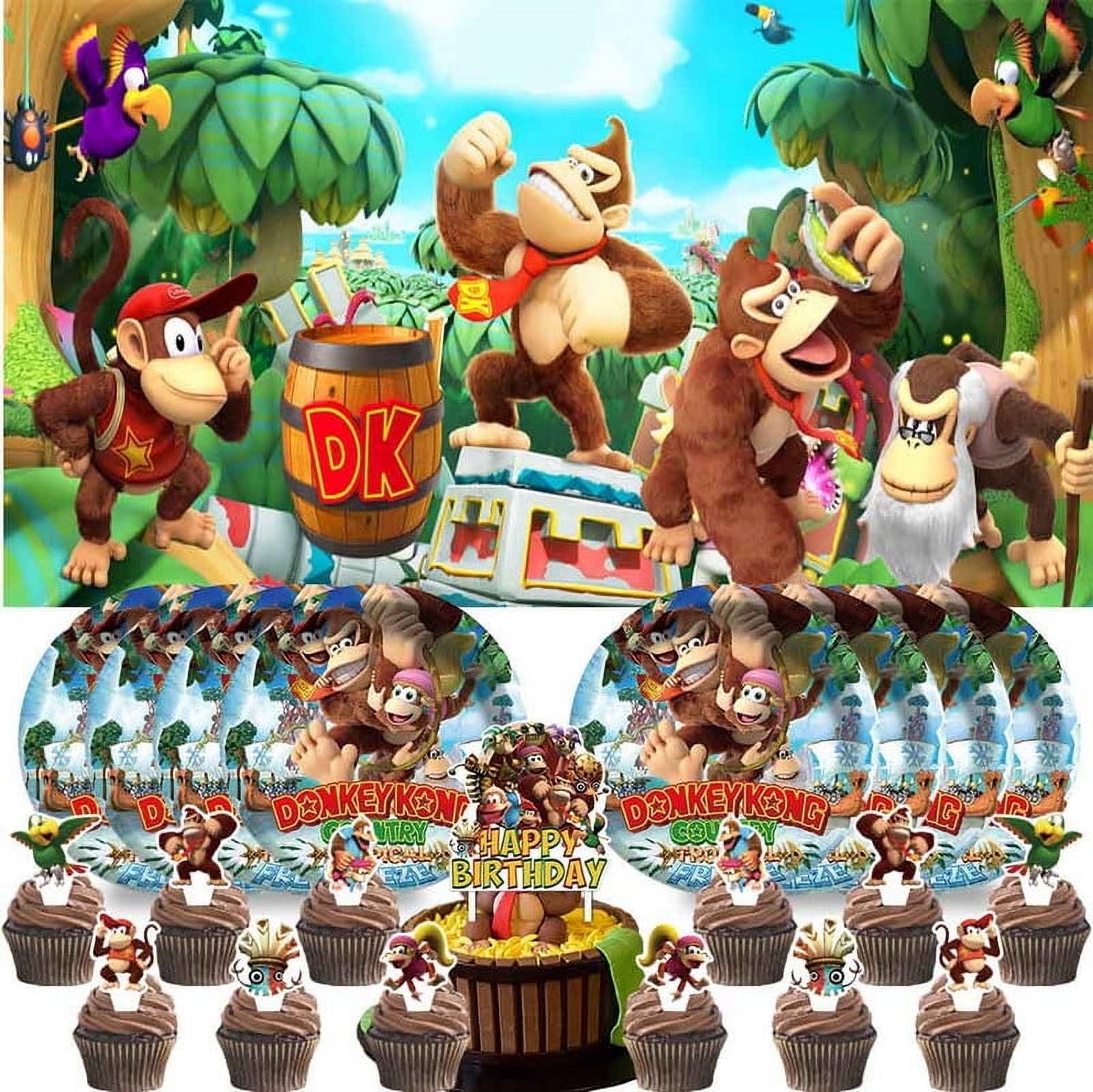 Donkey Kong Country Party Supplies Birthday Decorations Plates Banner ...