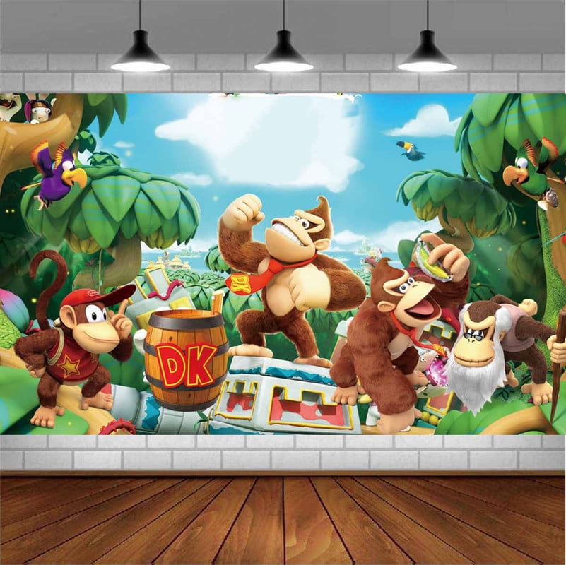Donkey Kong Country Post Wall Decor Birthday Banner Backdrop Background ...
