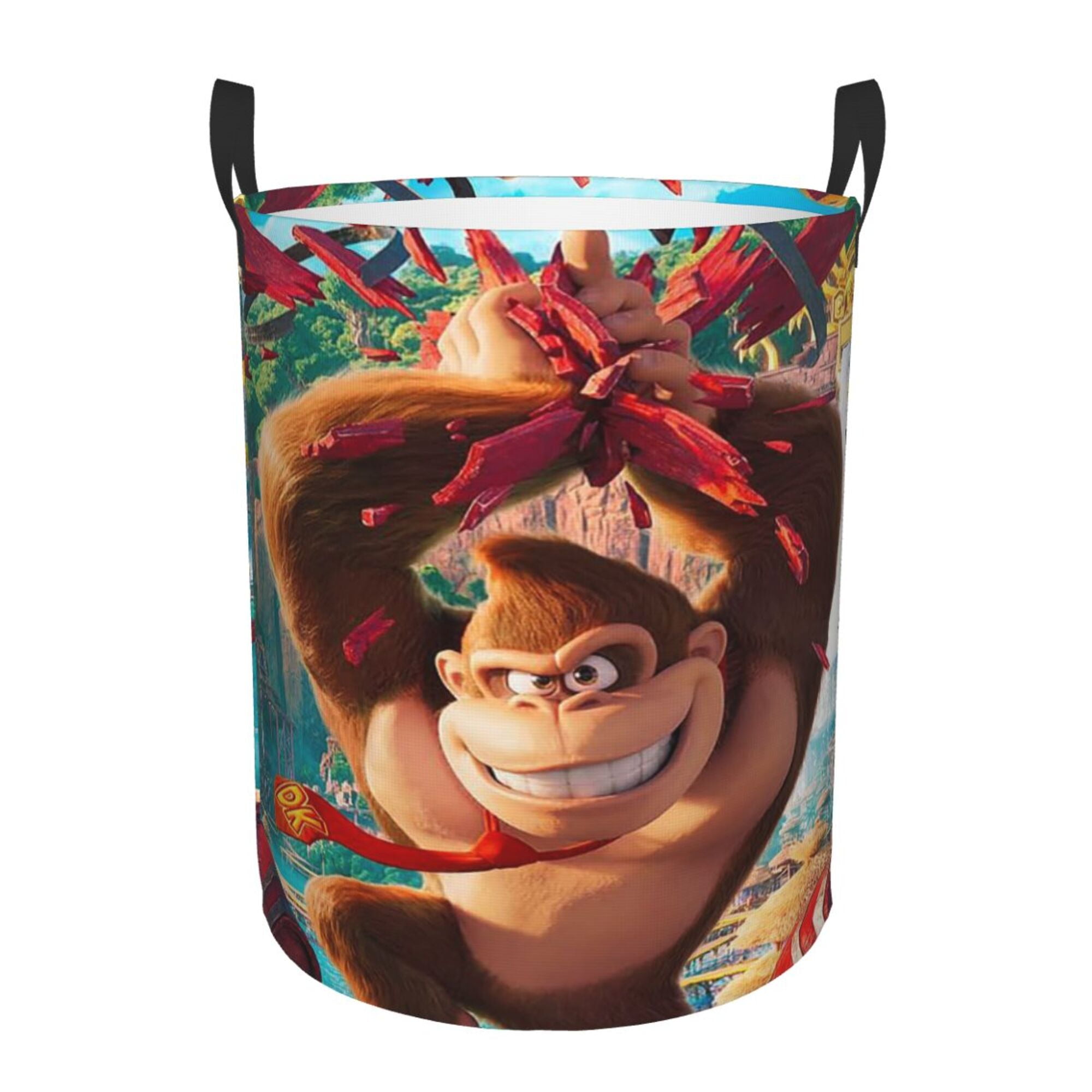 Donkey Kong Gorilla Storage Basket Laundry Hamper Collapsible Round ...