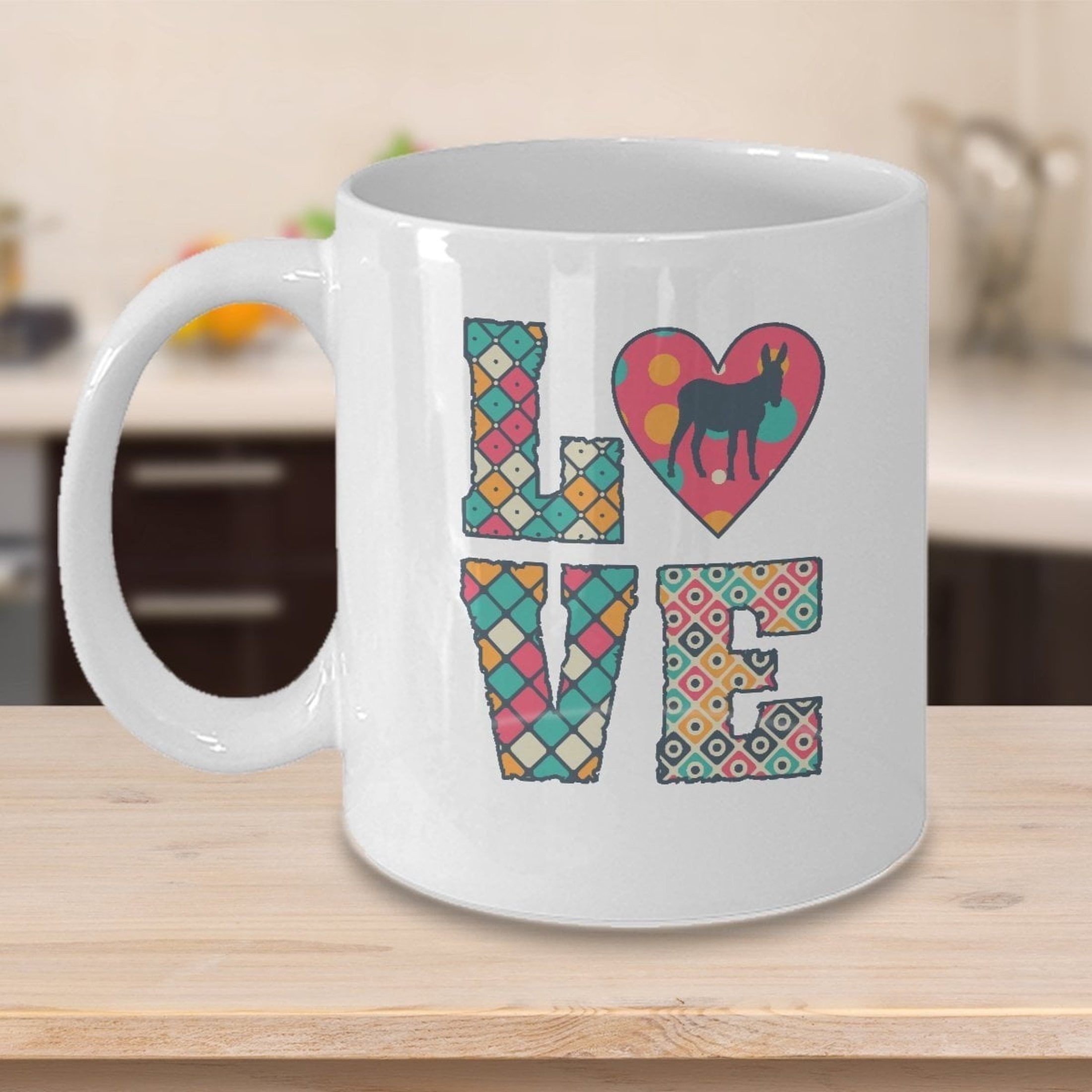 Donkey Lover 11 oz Coffee Mug - Funny Donkey Gift White Ceramic ...