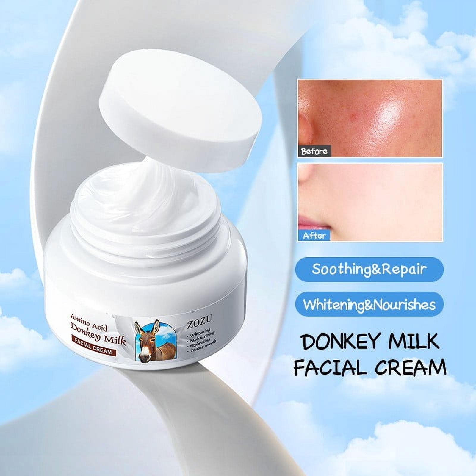 Donkey Milk Face Cream - Brightening Moisturizer for Hydrated ...