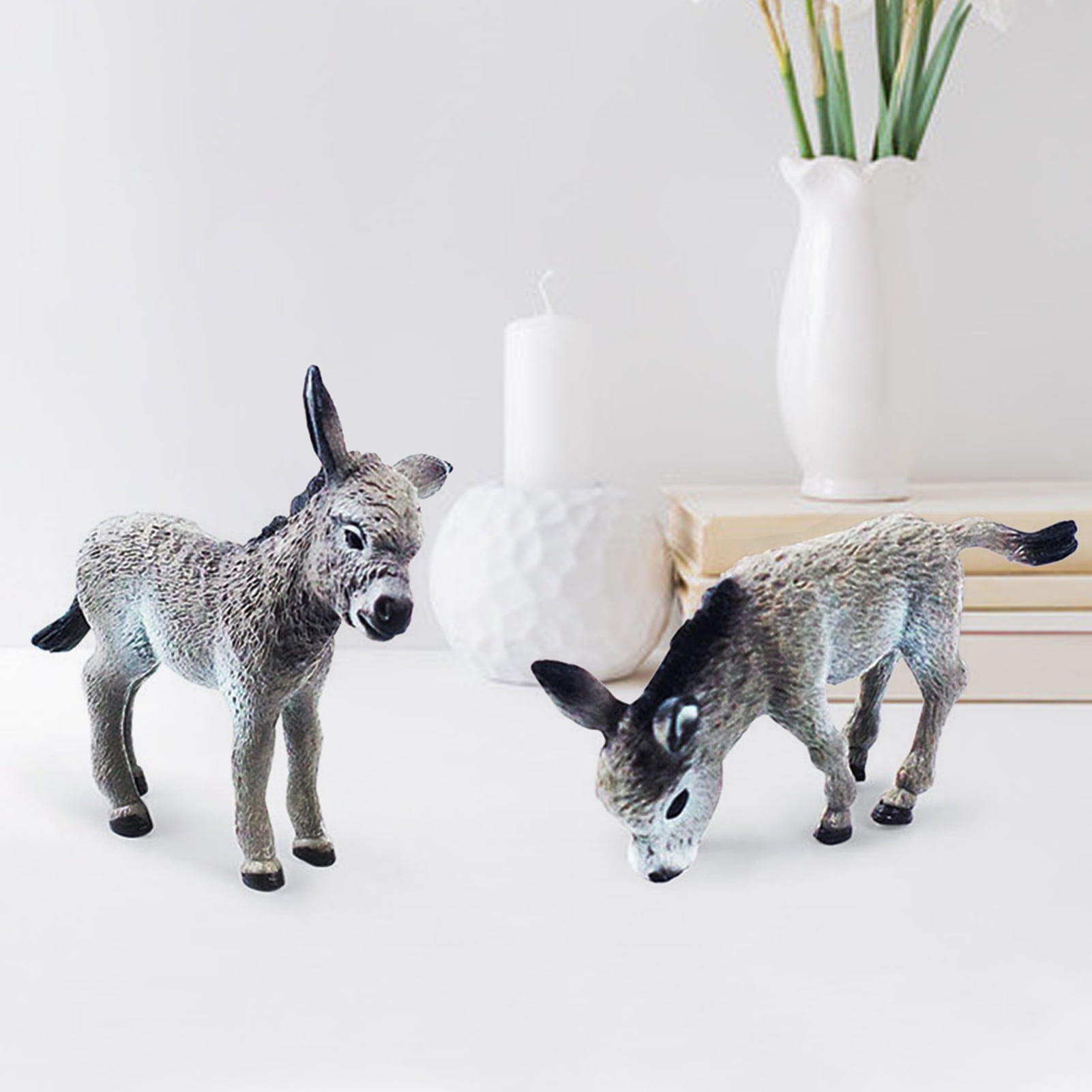 Donkey Model Figurine Decorative Smooth Surface Lovely Wild Donkey ...