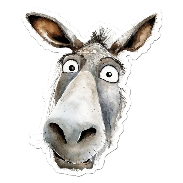 Donkey Mule Head Sticker Phone Decal Water Bottle Stickers Car Decals ...