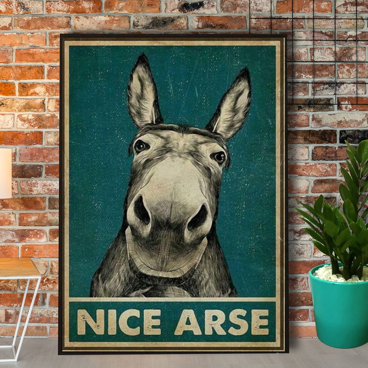 Donkey Nice Arse Vintage Vertical Paper Poster No Frame Wrapped Full Size 24 x 36 Inch Poster ...
