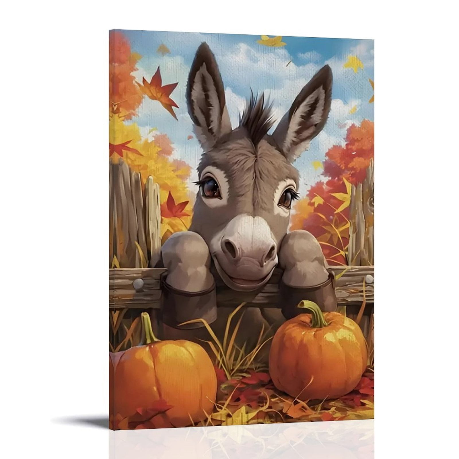 Donkey Over The Fence Poster Canvas Wall Art Painting Living Room ...