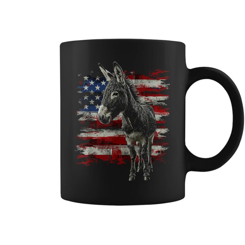 Donkey Patriotic 4Th Of July Usa American Flag Men Coffee Mu - Walmart.com