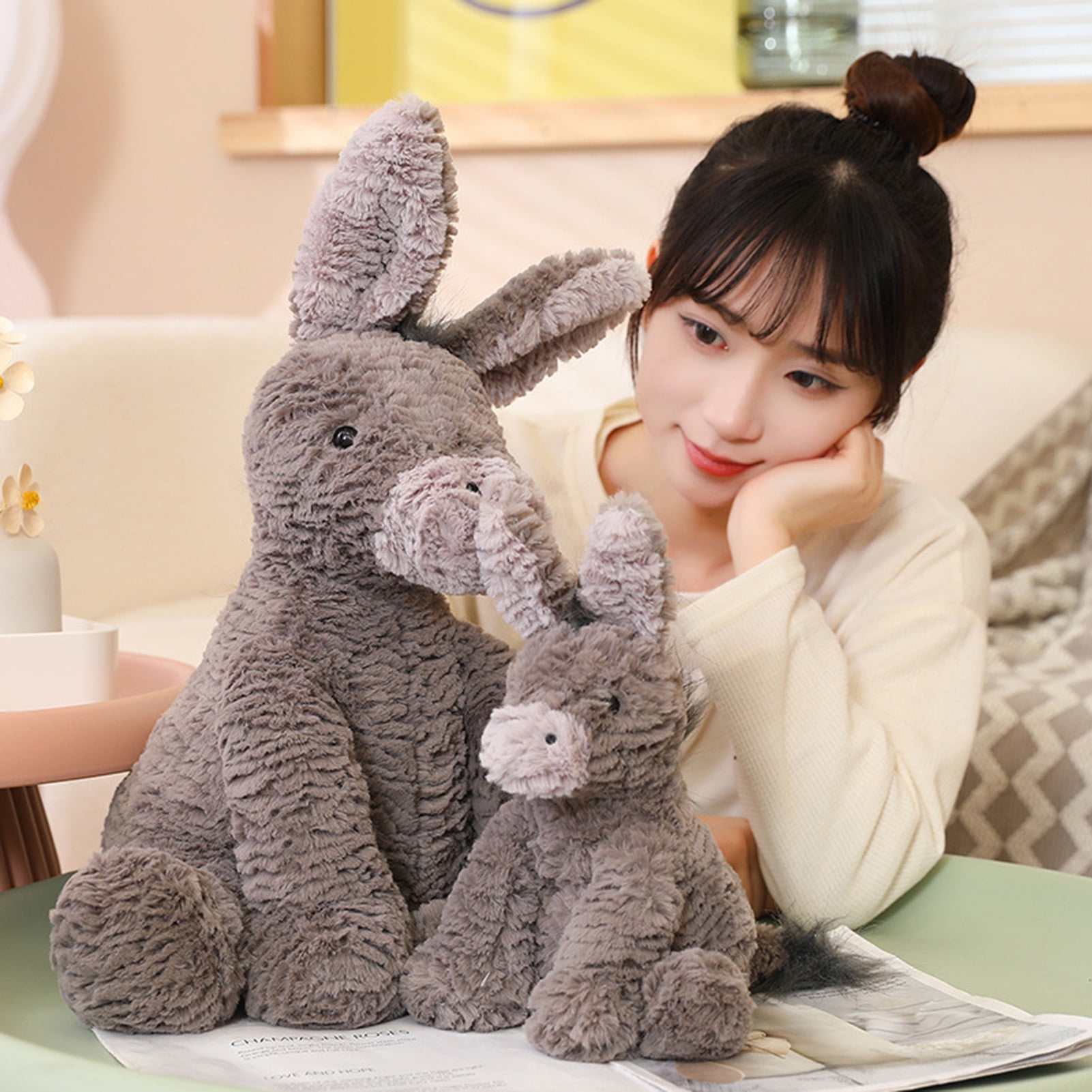 Donkey Plush Doll Soft PP Cotton Filling 3D Eyes Cute Doll Plushies ...