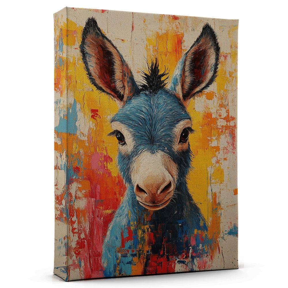 Donkey Roan Canvas Painting Animal Artwork,Colorful Donkey Roan Canvas ...