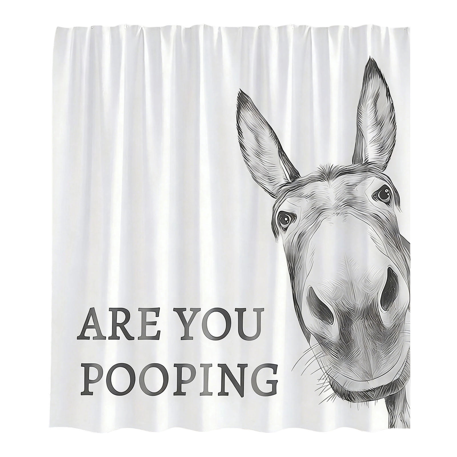 Donkey Shower Curtain 'are You Pooping?' Shower Curtain, White ...