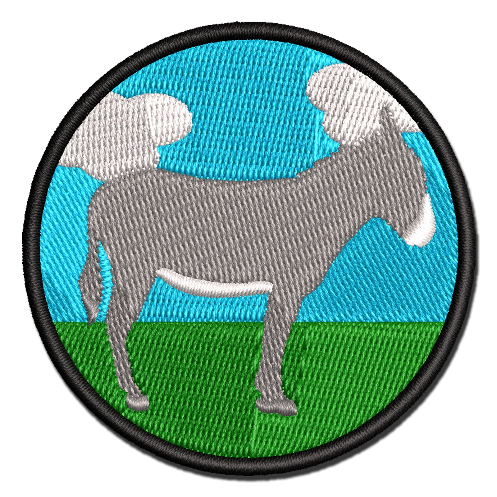 Donkey Silhouette Solid Applique Multi-Color Embroidered Iron-On Patch ...