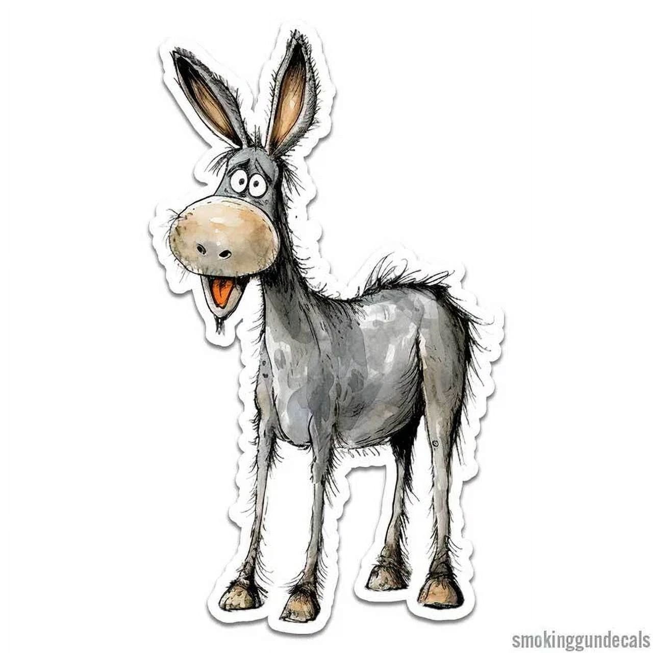 Donkey Sticker Indoor Outdoor Phone Decal Water Bottle Stickers Car ...