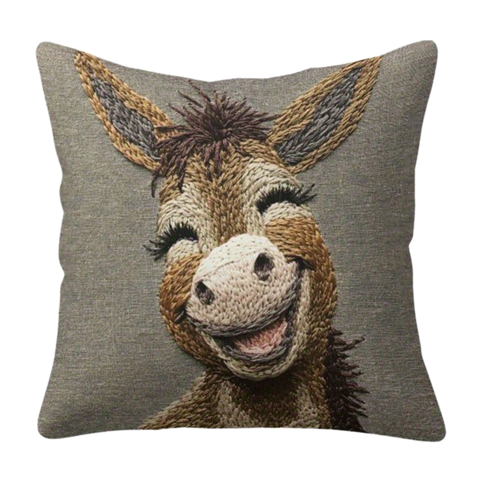 Donkey Throw Pillow Covers, Funny Donkey 2D Pattern Prints Cushion ...