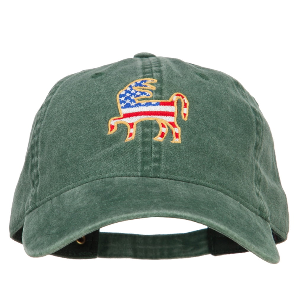 Donkey USA Flag Embroidered Washed Buckle Cap - Dk Green OSFM - Walmart.com