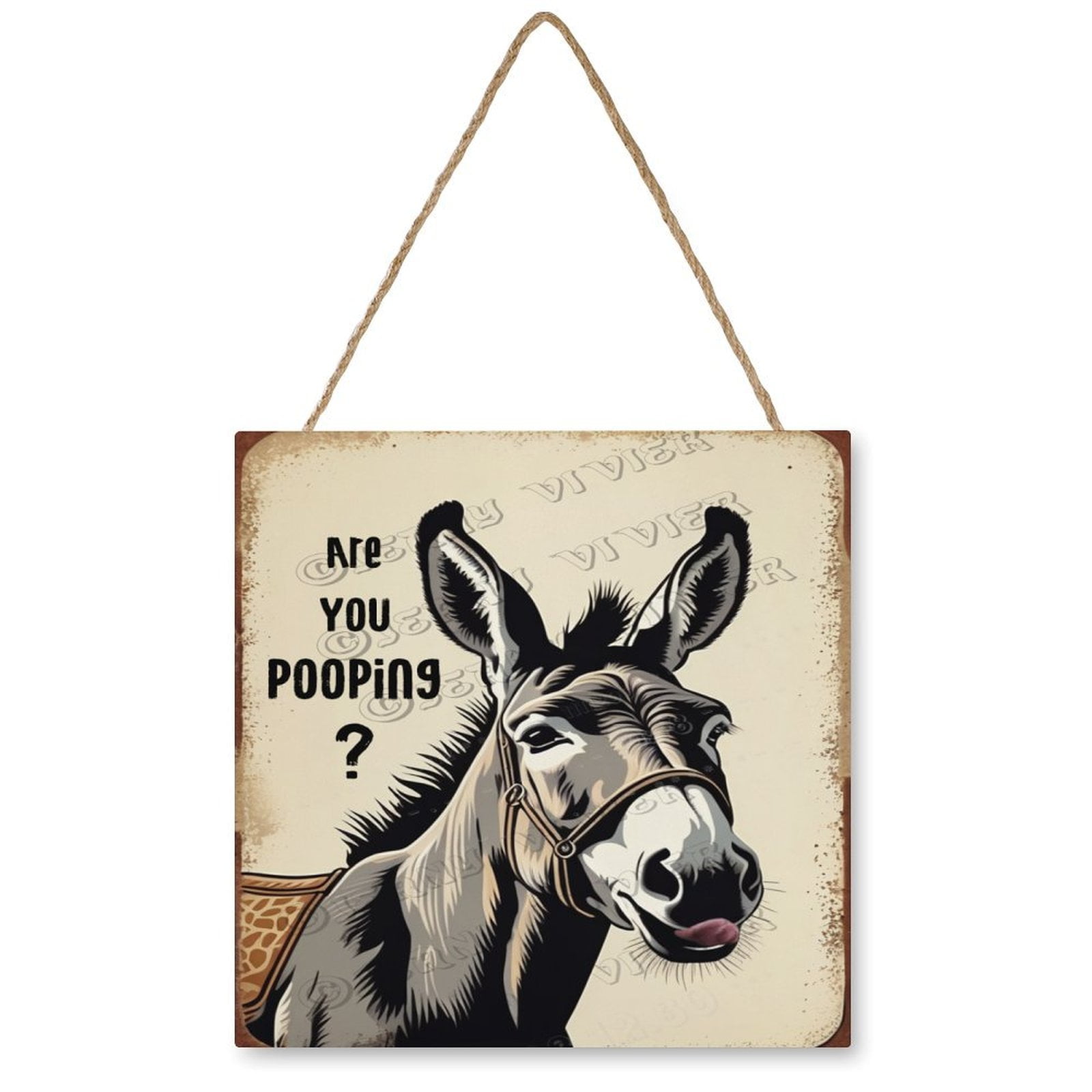 Donkey With Funny Quote Are You Pooping Wood Hanging Sign, Funny ...