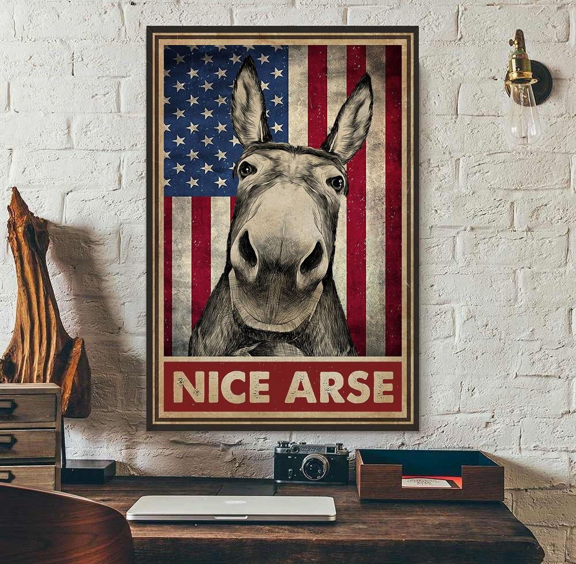 Donkey nice arse American flag poster 11 x 17 Inch Poster - Walmart.com