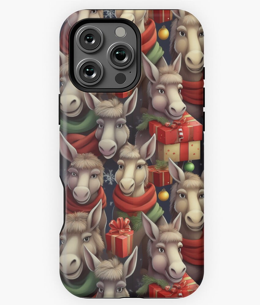 Donkey's Christmas Parade Holiday Phone Case for iPhone 16 15 14 13 12 ...