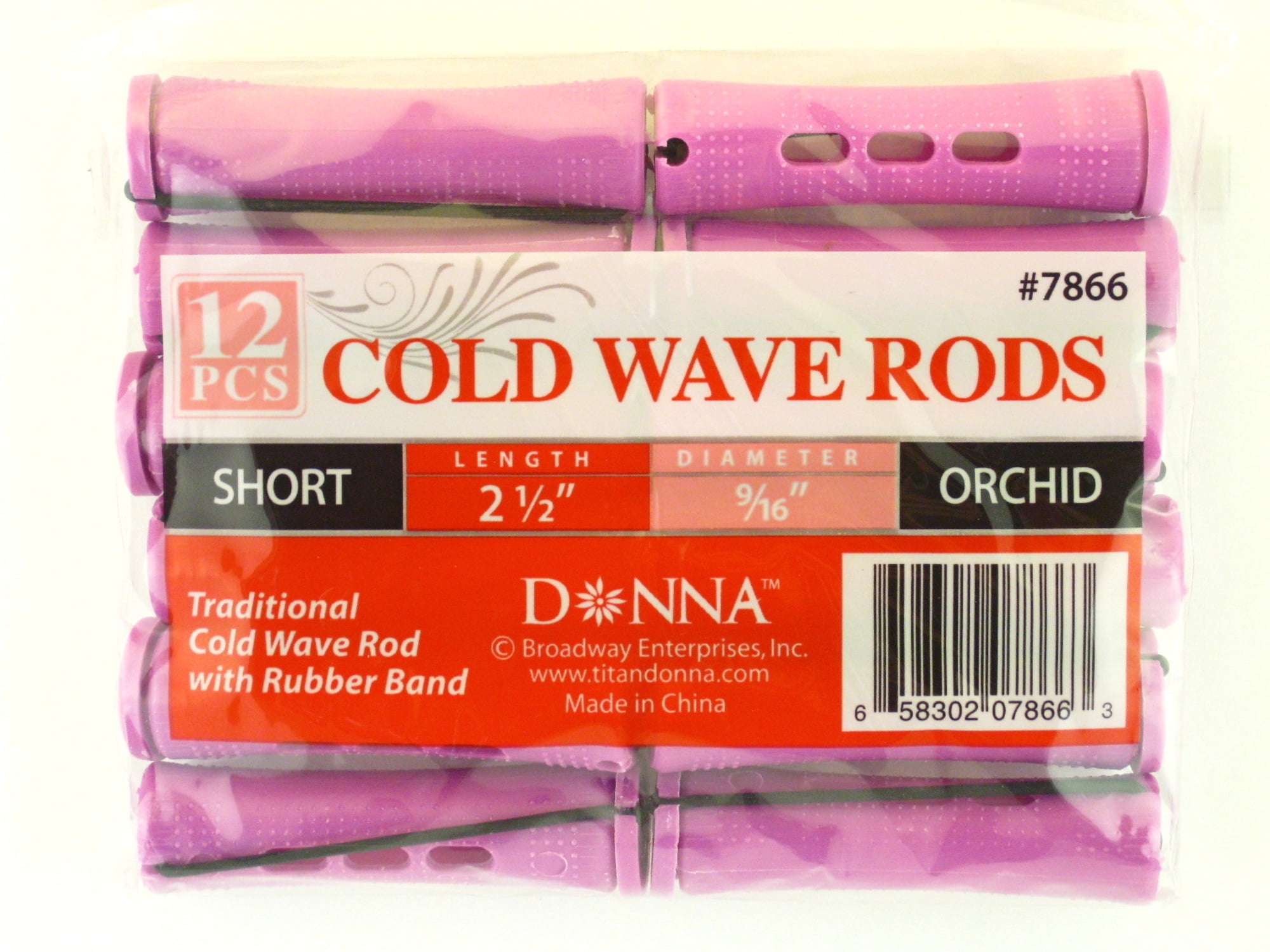 Donna Easy-to-Use Short Cold Wave Perming Rods, Purple, 12 Count ...