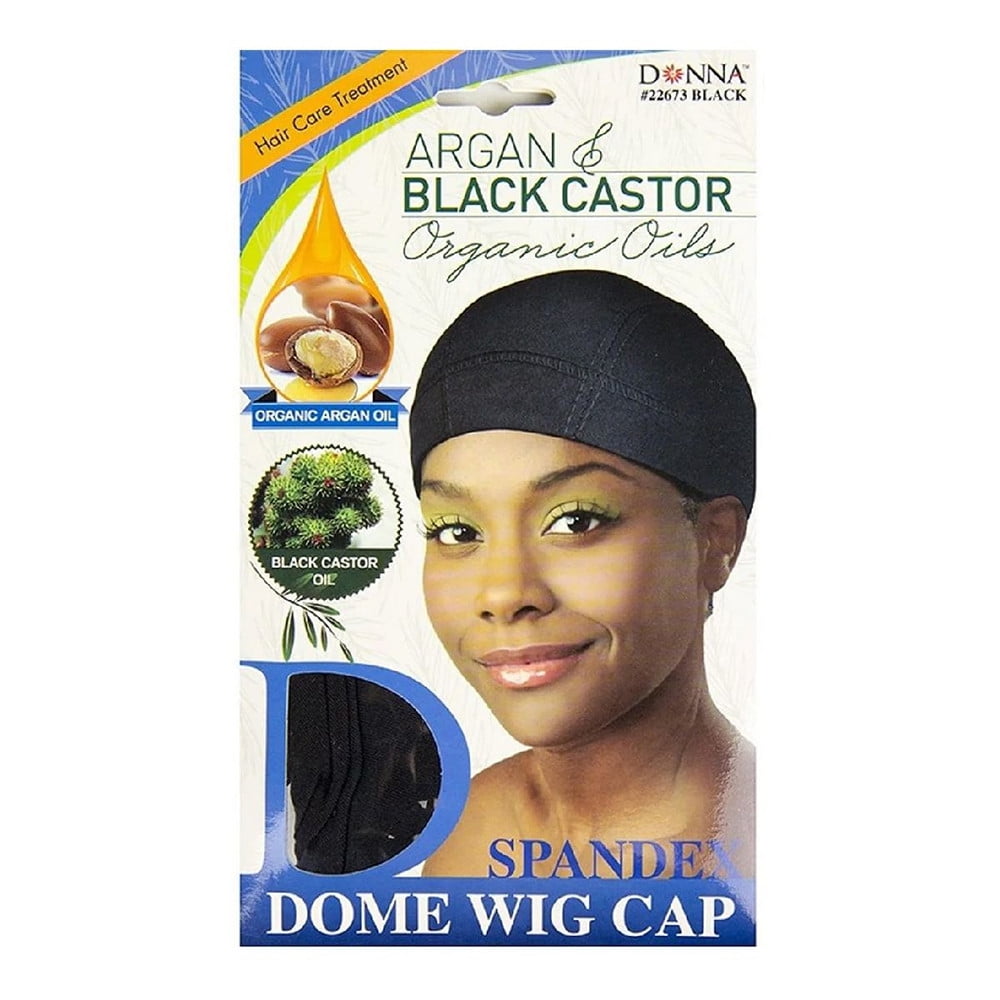 Donna Argan and Black Castor Oils Spandex Dome Wig Cap, 22673 Black ...