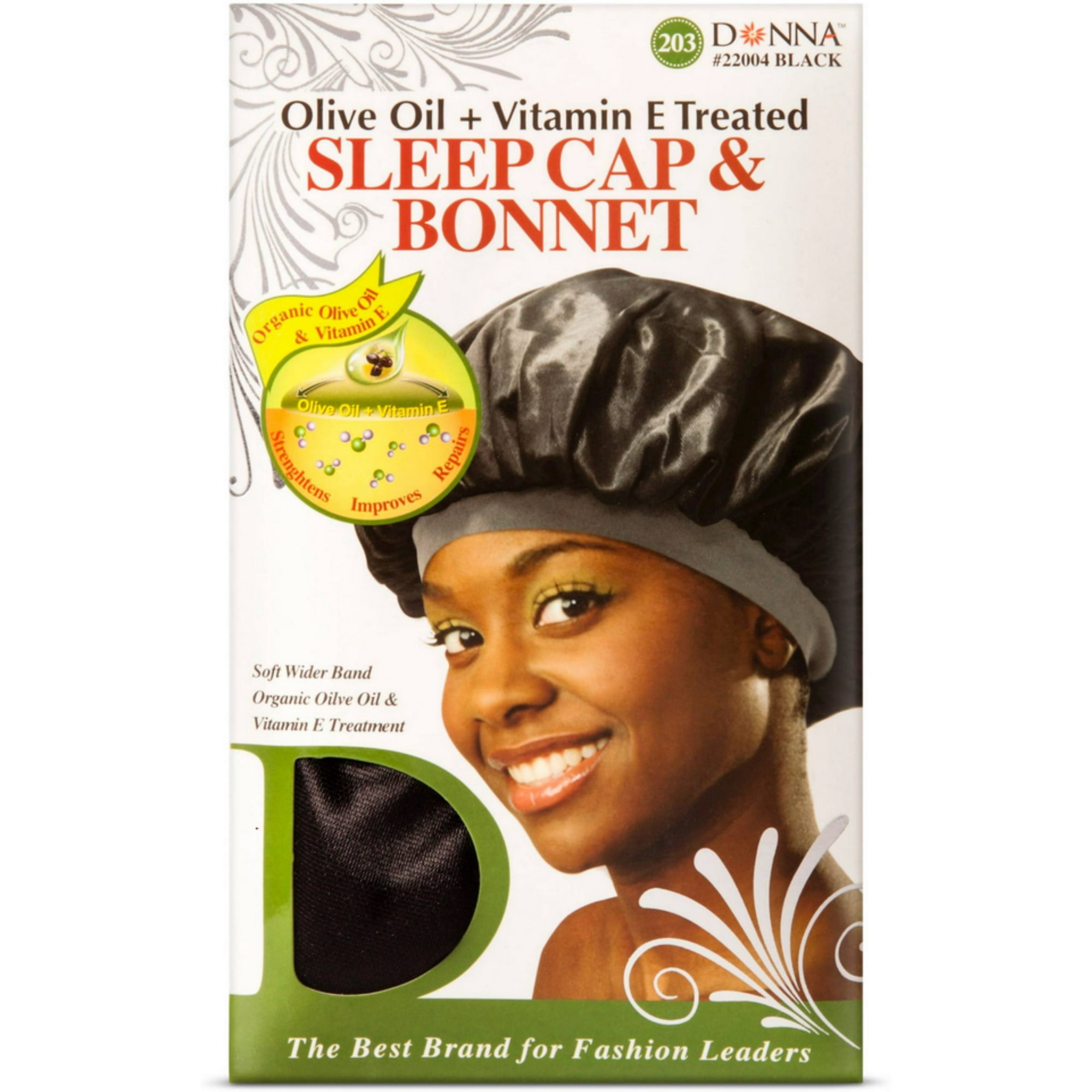 Donna Collection Olive Oil & Vitamin E Treated Sleep Cap & Bonnet ...