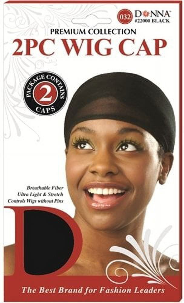 Donna Collection Premium Wig Cap, Black, 2 Count - Walmart.com