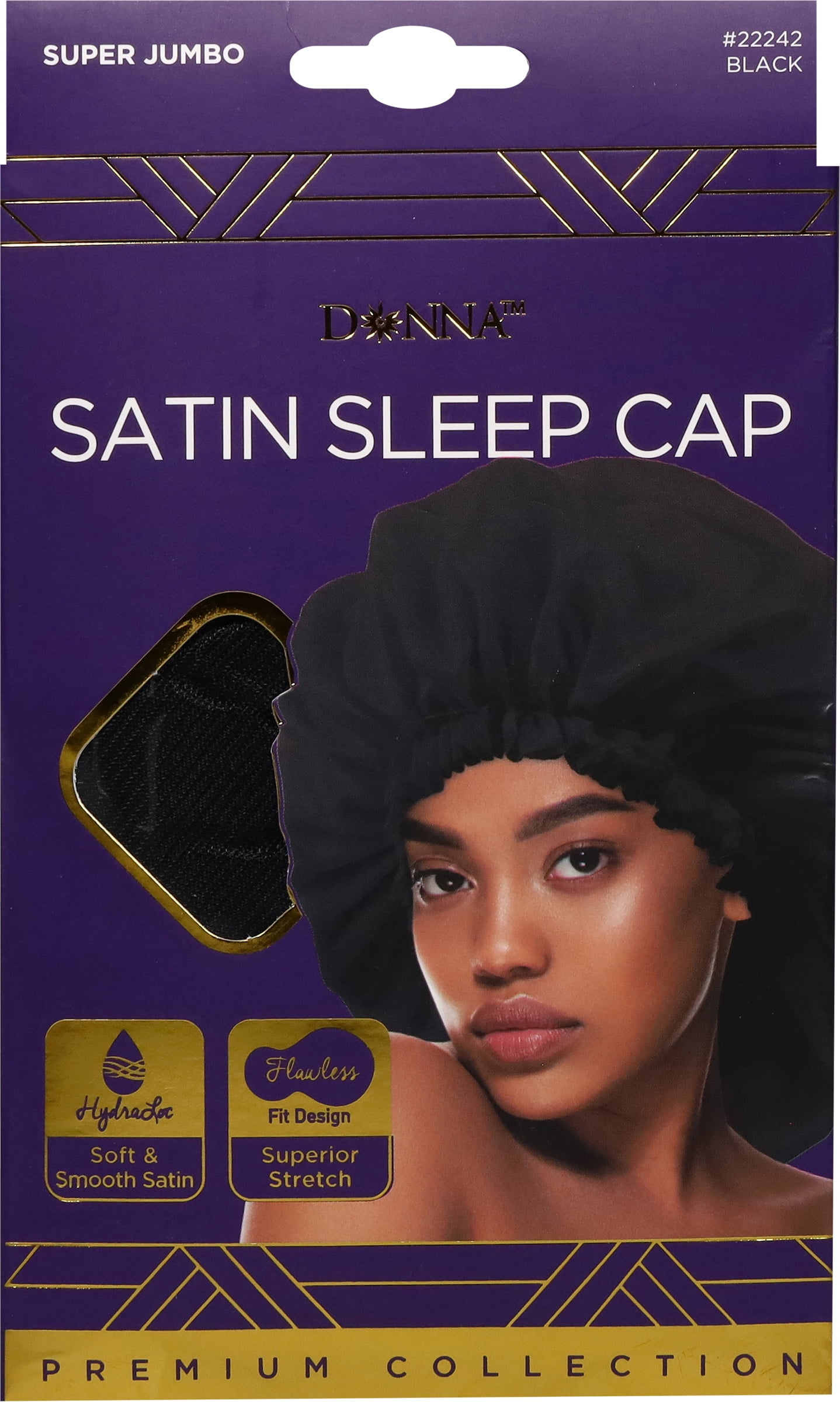 Donna Premium Collection Black Satin Sleep Cap 1 ea - Walmart.com